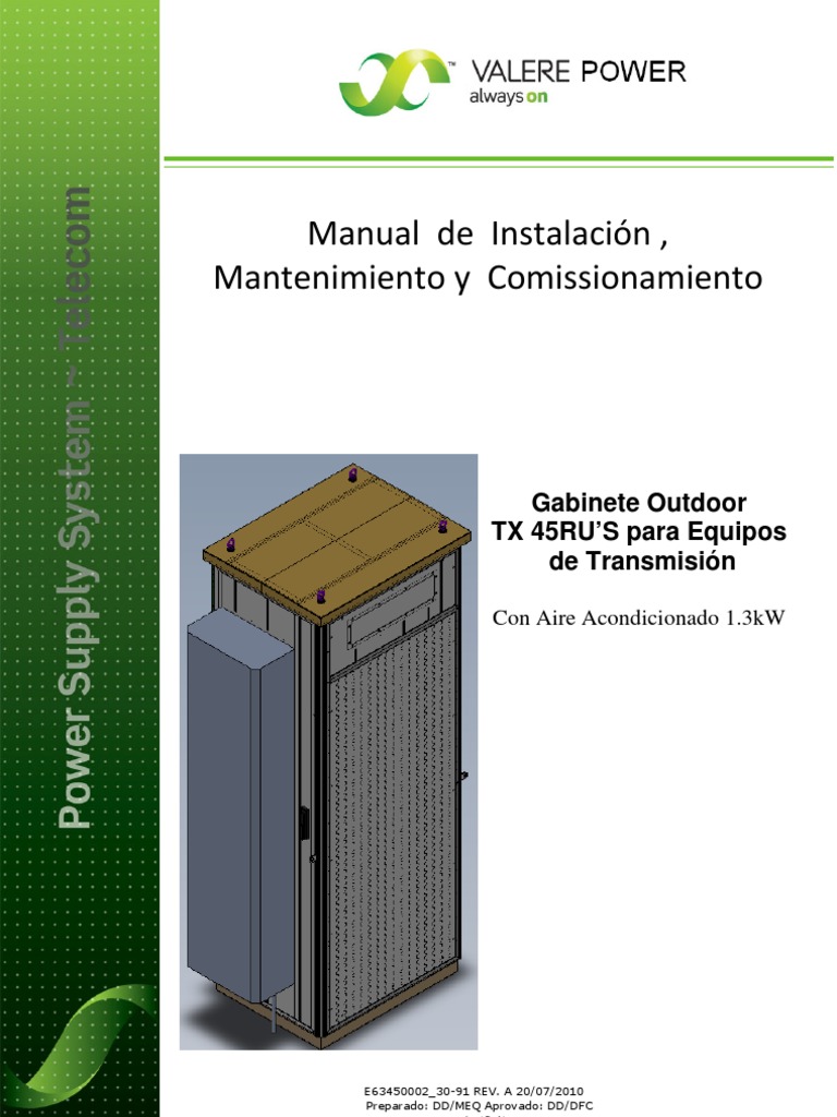 Gabinete TX Outdoor Valere Power Con AA | PDF | Batería (electricidad ...
