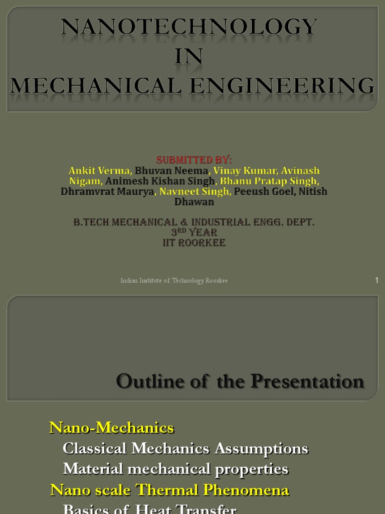 Nanotechnology in Mechanical Engineering | PDF | Heat Transfer ...