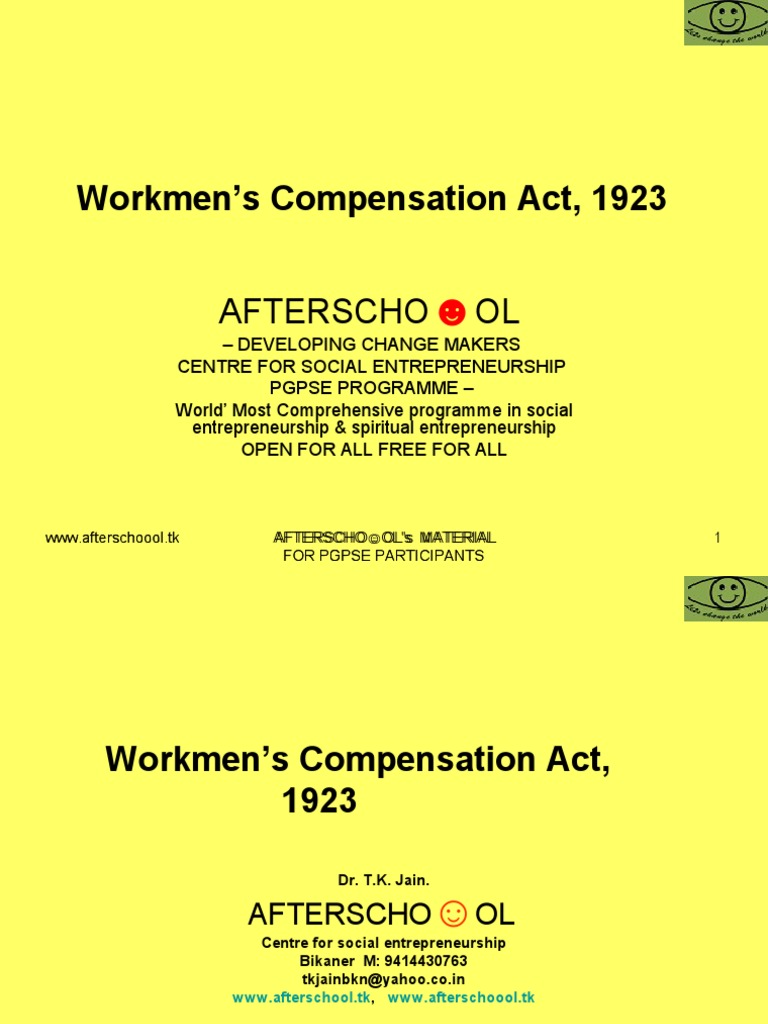Workmen's Compensation Act, 1923 | PDF | Workers' Compensation | Employment