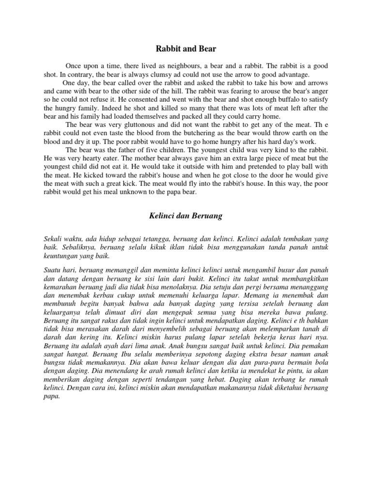 Rabbit and Bear | PDF | Poetry