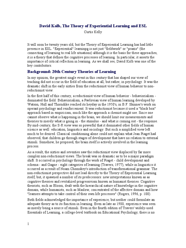 Experiential Learning | PDF