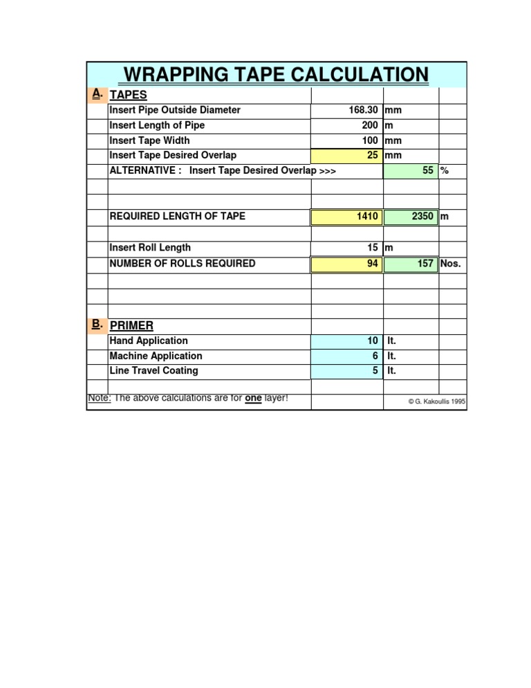 Wrapping Tape Calculation | PDF | Industrial Processes | Materials