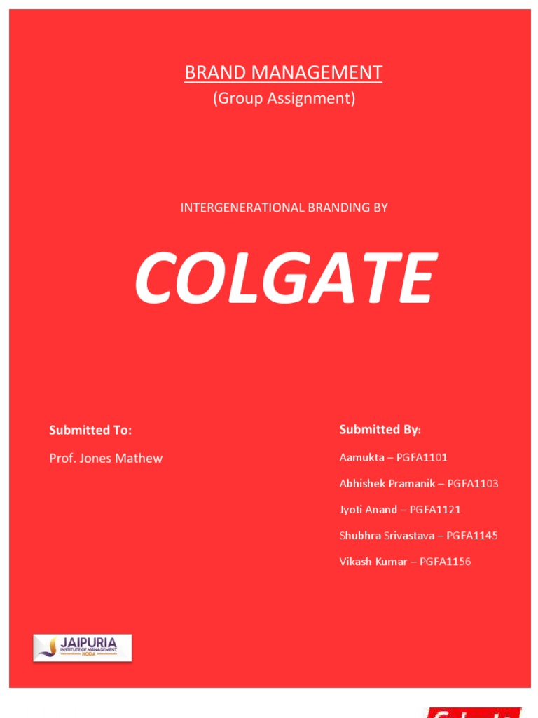 Colgate (Brand Management) | PDF | Brand | Oral Hygiene