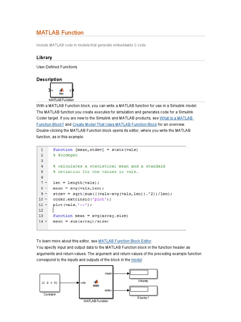 Matlab Function Pdf Matlab Parameter Computer Programming