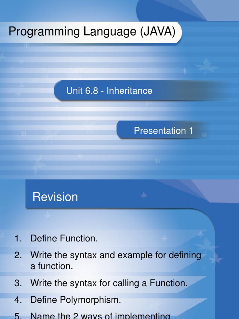 Topic 3 Part 3.1 | Download Free PDF | Inheritance (Object Oriented ...