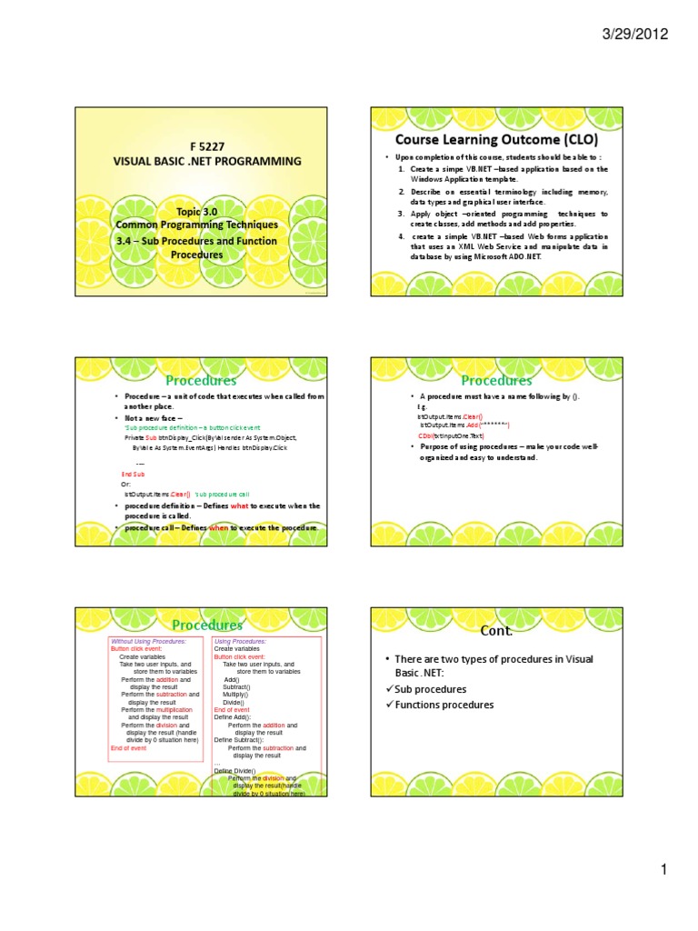 Topik3.4Subprocedures Function | PDF | Parameter (Computer Programming) | Subroutine