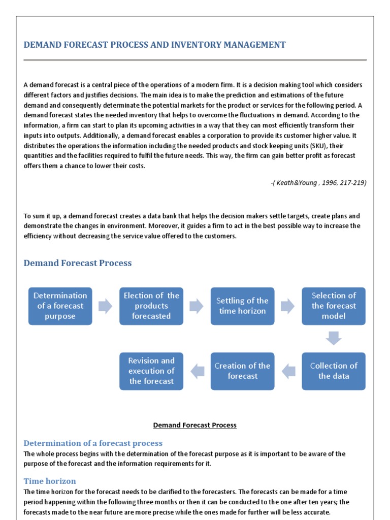 Demand Forecast Process and Inventory Management | PDF | Forecasting ...