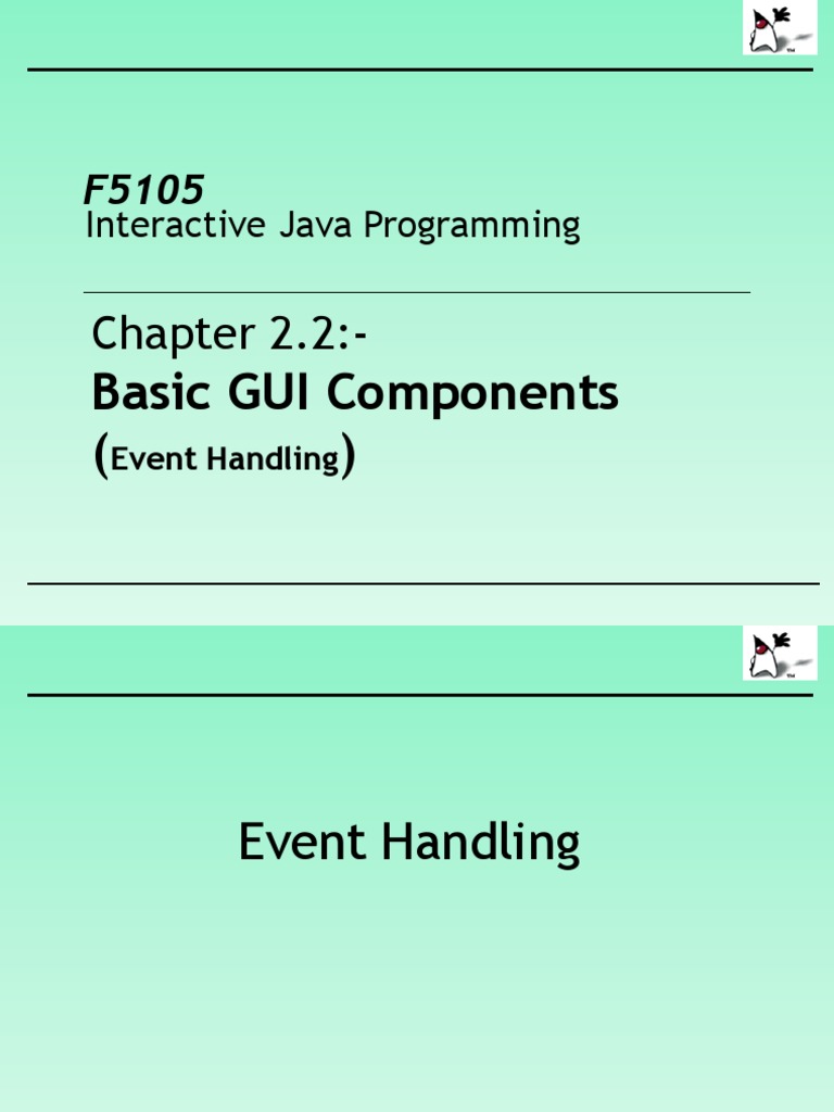 Chapter 22 Basic Gui Components Pdf Graphical User Interfaces Systems Engineering