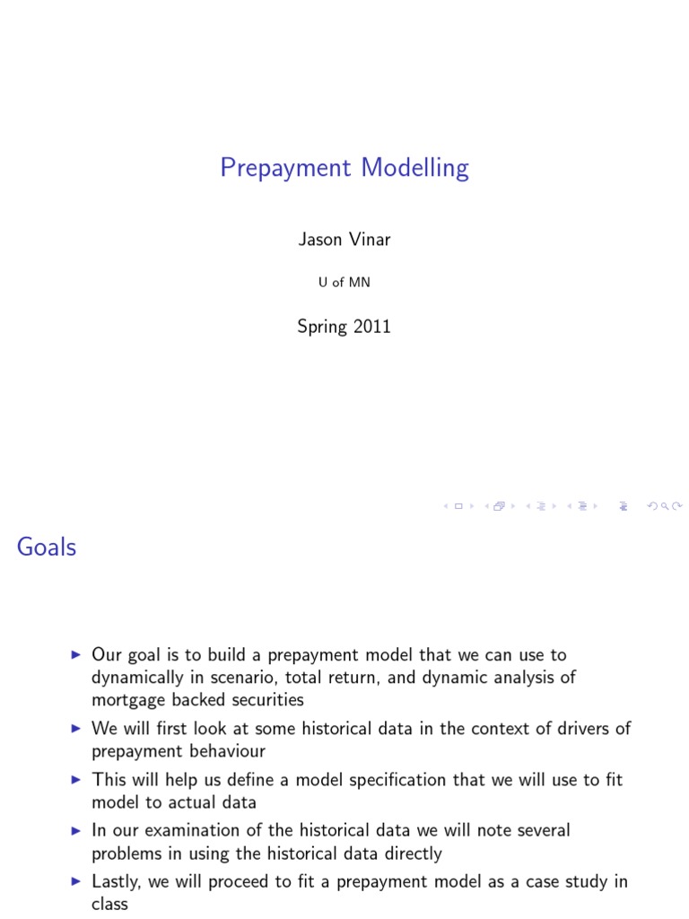 Prepayment Modelling | Download Free PDF | Prepayment Of Loan ...