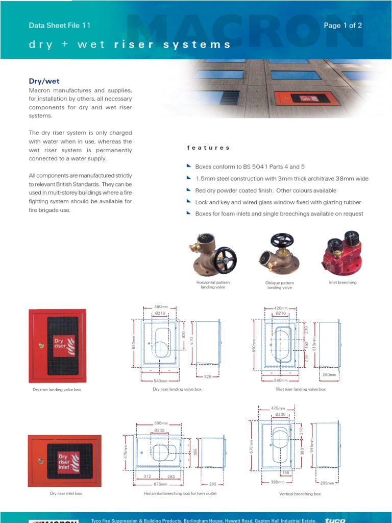 Dry & Wet Riser Systems | PDF | Valve | Gas Technologies