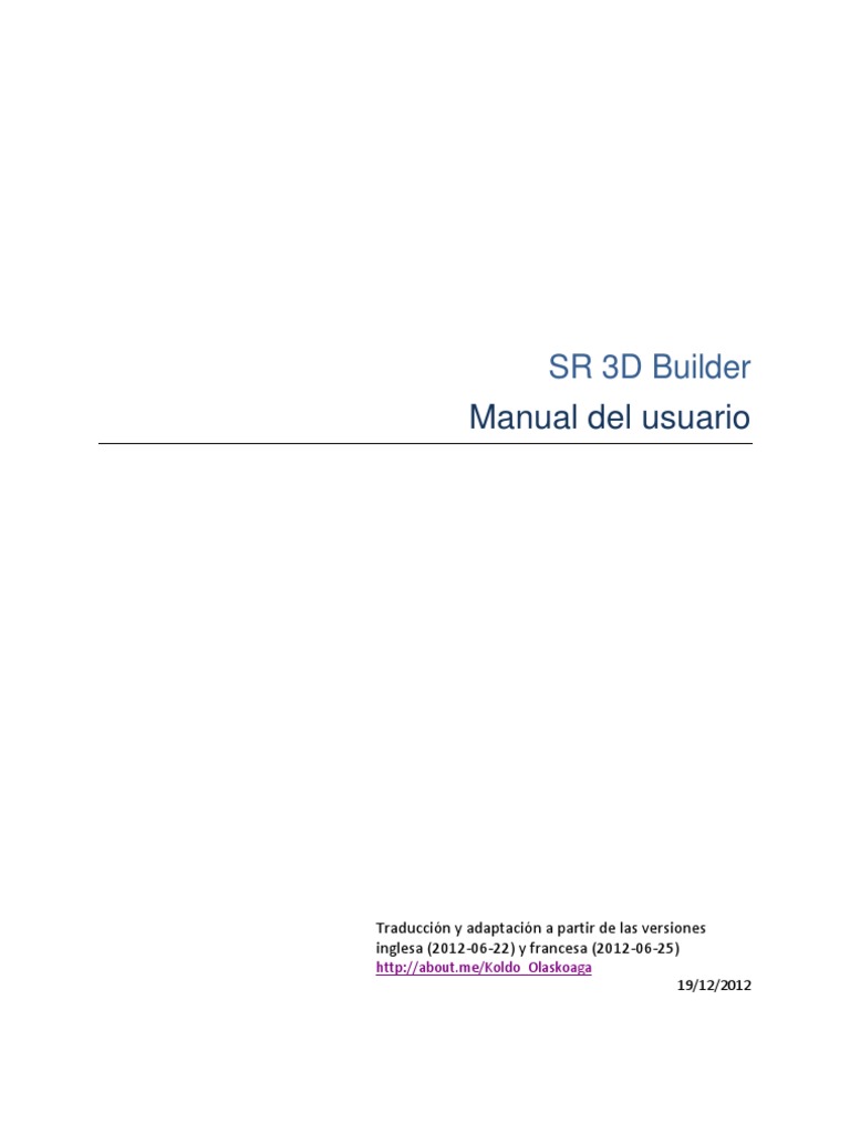SR3DBuilder: Manual de Usuario | PDF | Point and Click | Ventana (informática)