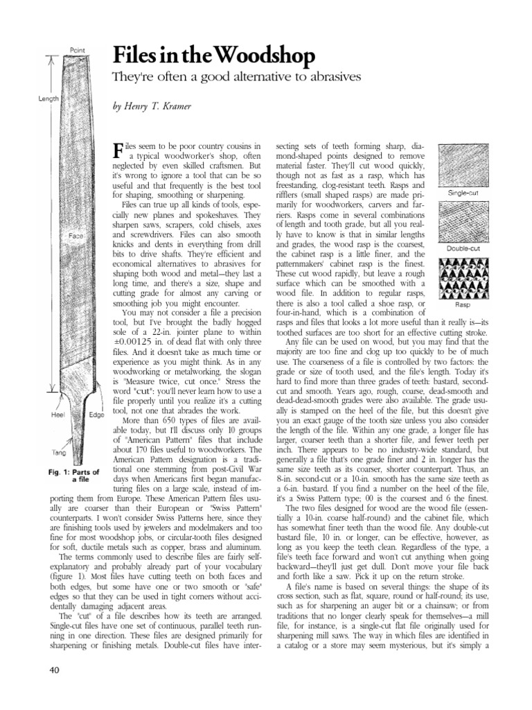 Files in The Woodshop: They're Often A Good Alternative To Abrasives ...
