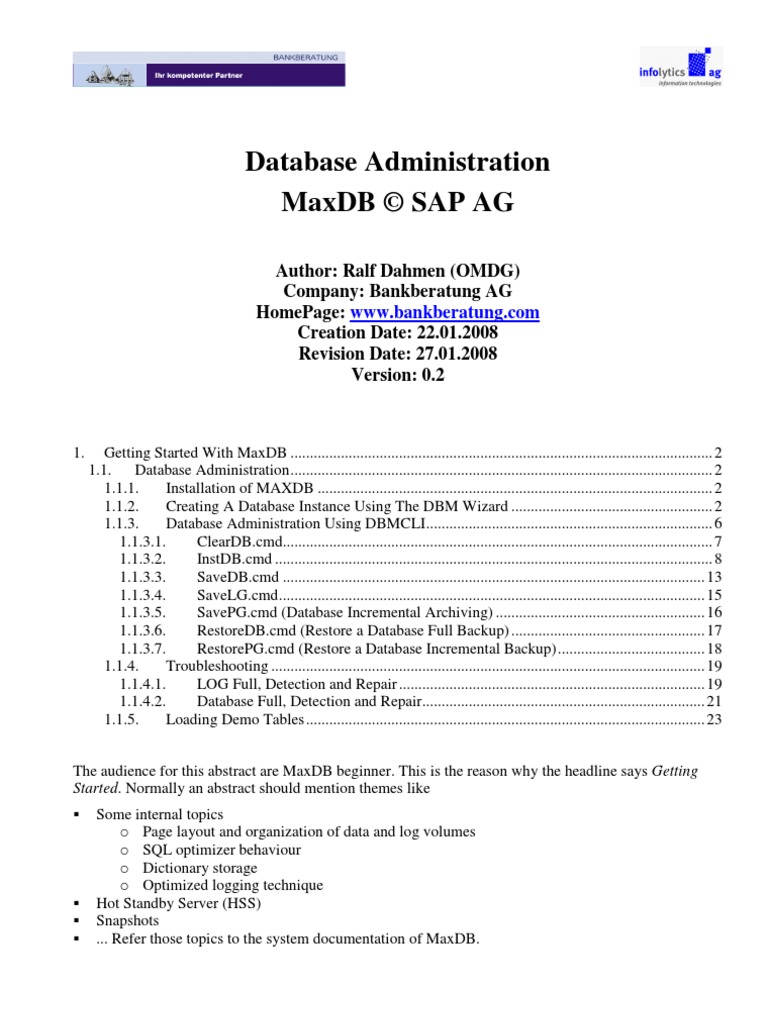 Sap DMS | PDF | Backup | Databases