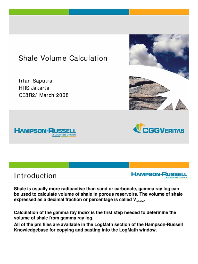 2268 Shale Volume Calculation | PDF