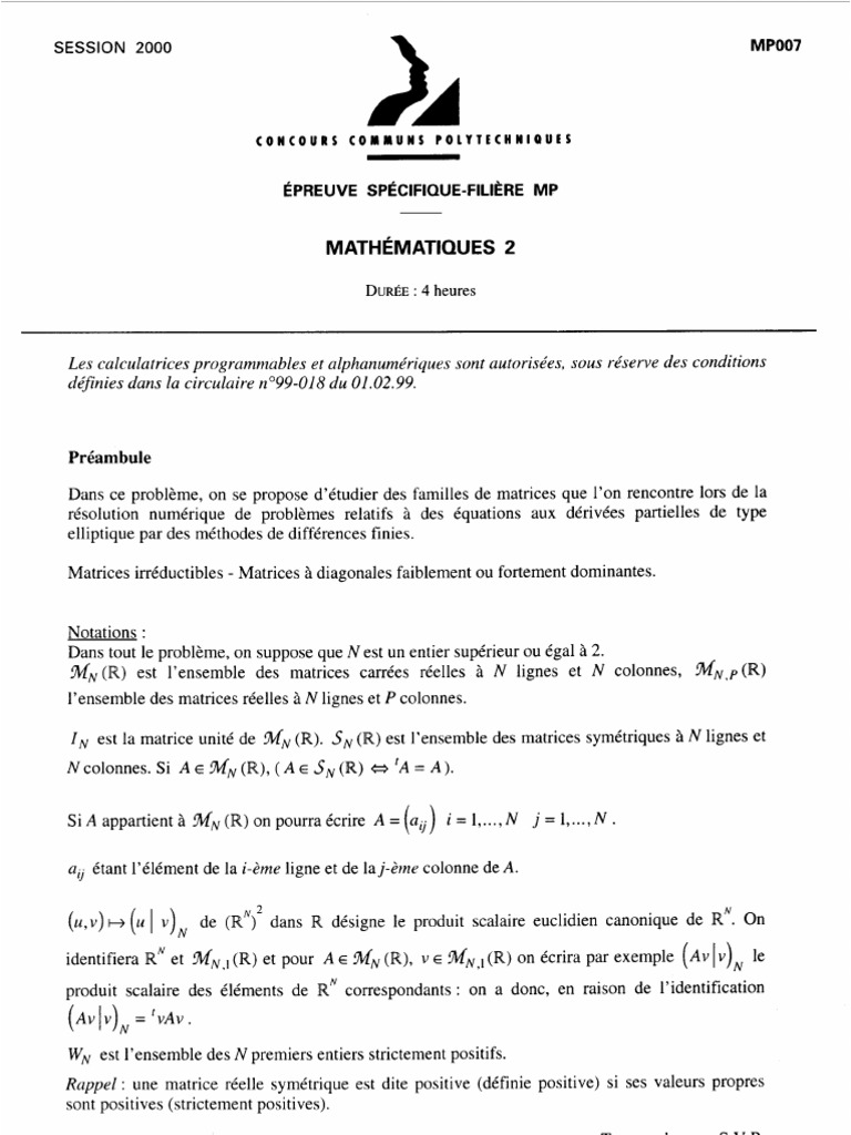 Math Prepa | PDF | Matrice (Mathématiques) | Analyse fonctionnelle