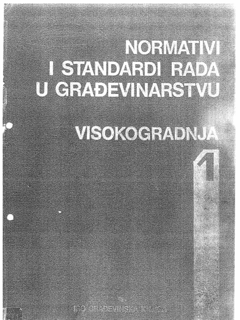 Normativi I Standardi U Gradjevinarstvu Visokogradnja 1 | PDF