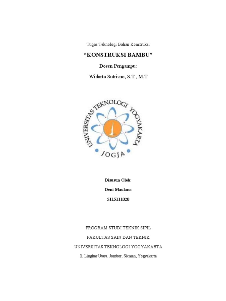 Konstruksi Bambu: Sifat dan Manfaat | PDF
