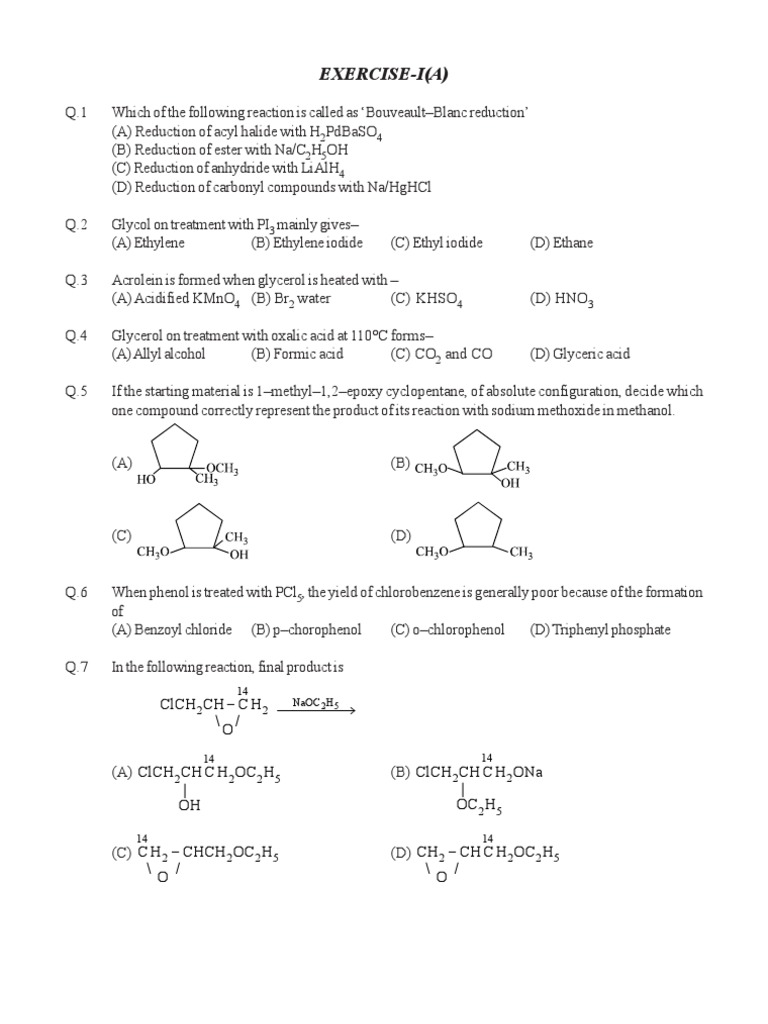 34 Alcohols & Ethers - Problems For Practice - Level 1 | PDF | Alcohol ...