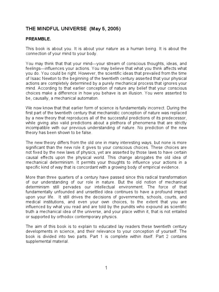 The Mindful Universe | PDF | Quantum Mechanics | Physics