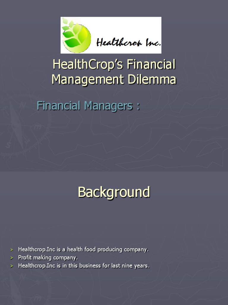 HealthCrop Financial Management Issues | PDF | Business | Finance ...