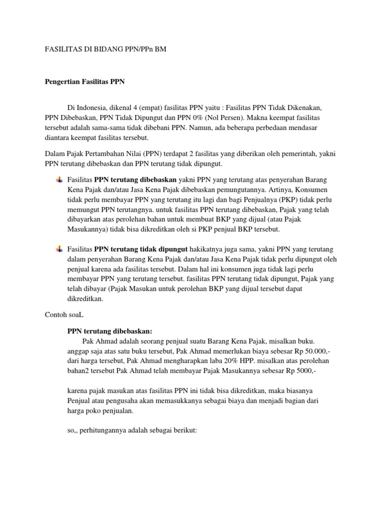 Fasilitas PPN Dan PPNBM | PDF