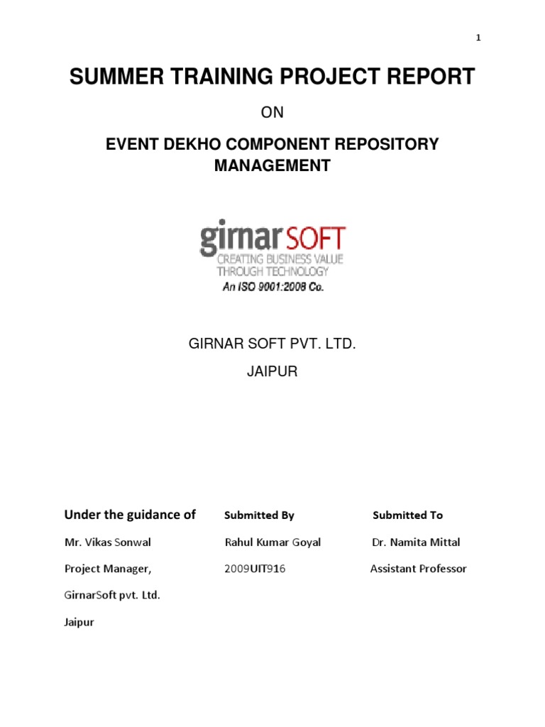 Summer Training Project Report Final | PDF | Spring Framework | Model ...