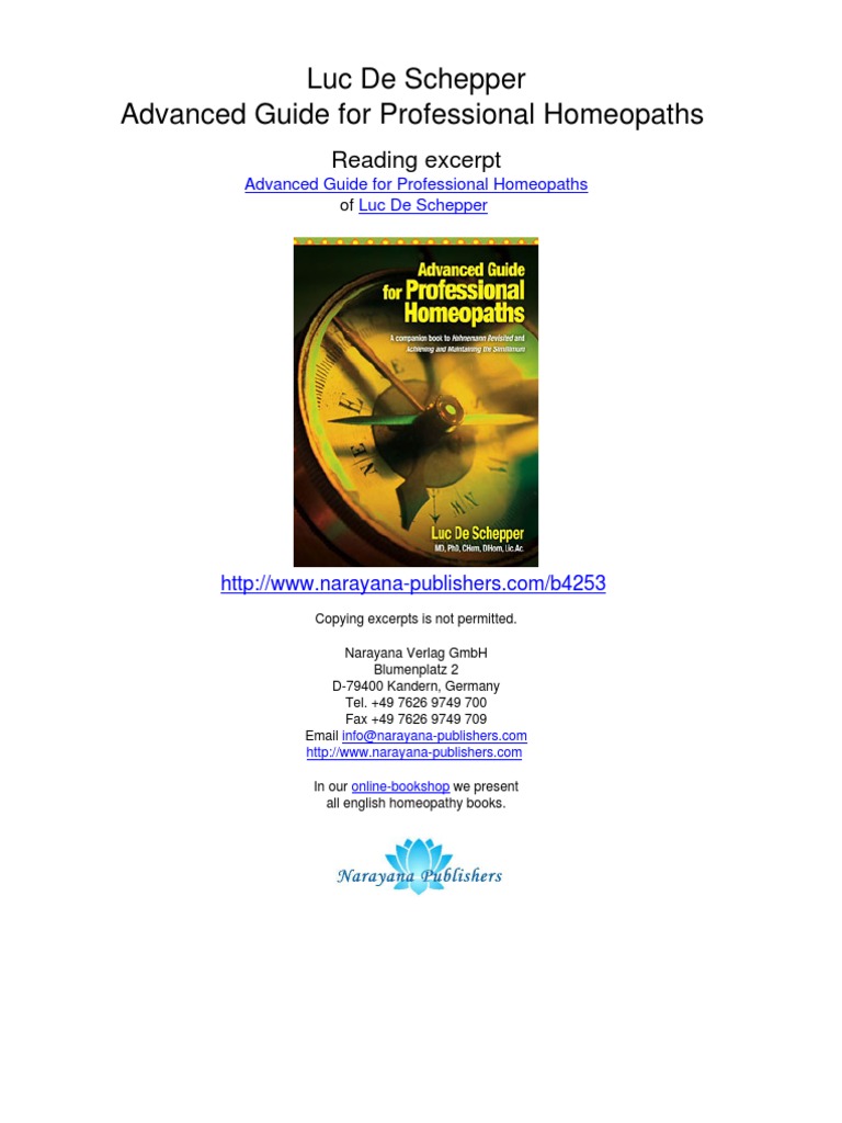 Advanced Guide For Professional Homeopaths Luc de Schepper.04253 1 ...