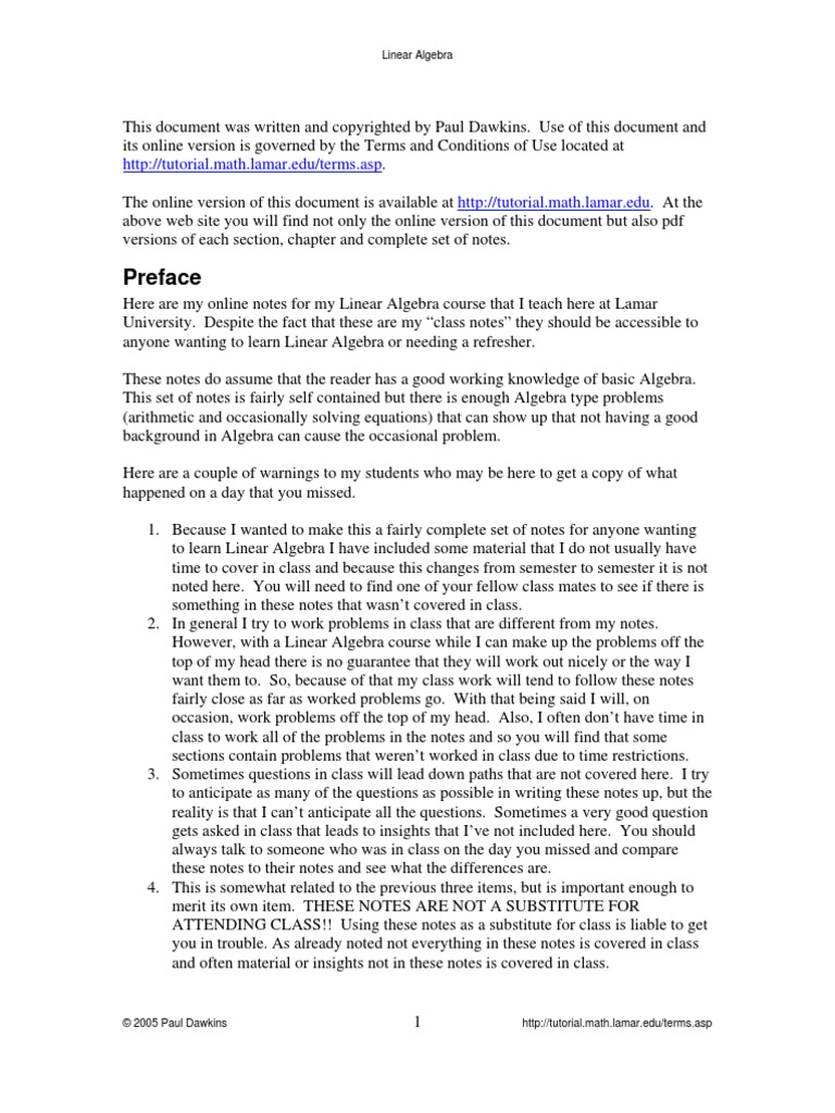 LinAlg Complete | PDF | Equations | Matrix (Mathematics)