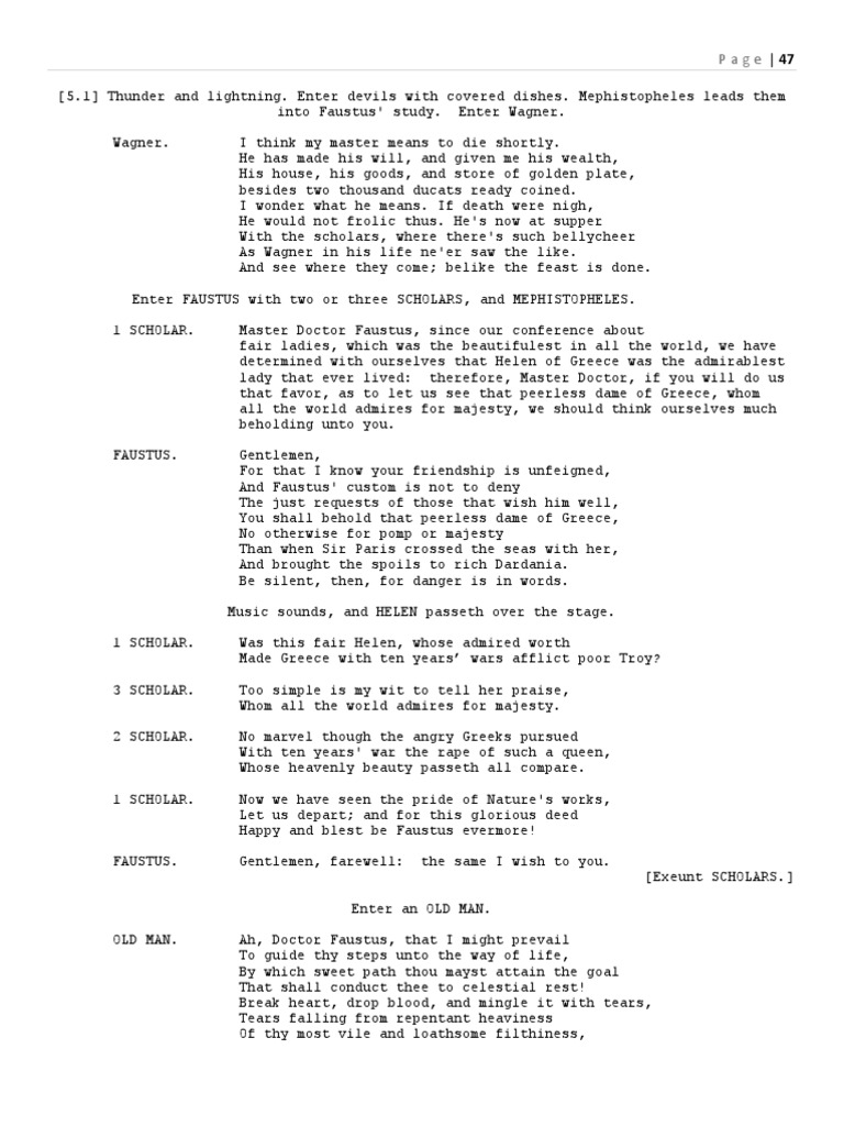Doctor Faustus Act Five | PDF | Hell | Devil