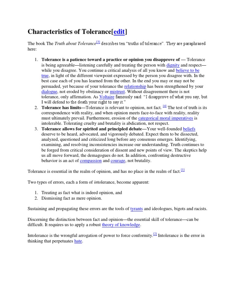 Characteristics of Tolerance | PDF