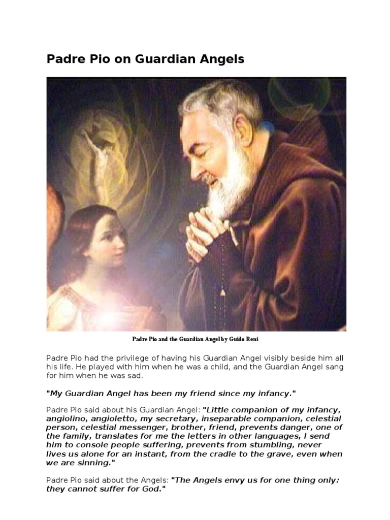 Padre Pio On Guardian Angels | PDF | Poetry | Religion & Spirituality