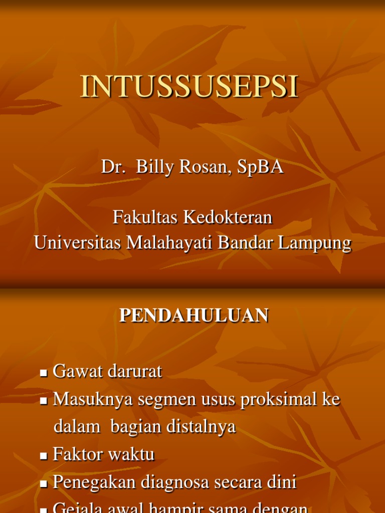 Intususepsi | PDF | Kesehatan Holistik | Sains & Matematika