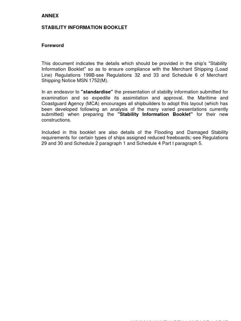 Stability Booklet | PDF | Shipbuilding | Ships