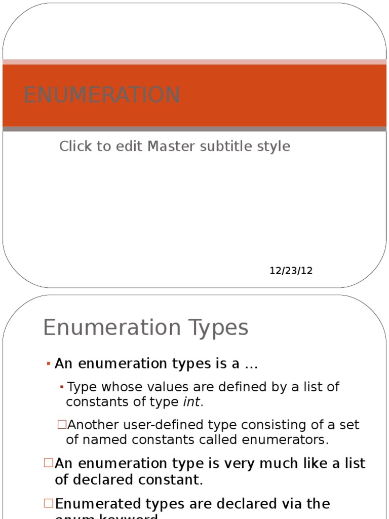 Enumeration | PDF | Data Type | Array Data Structure