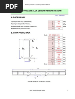 Perhitungan Tulangan BALOK - 30x60 - AMAN | PDF