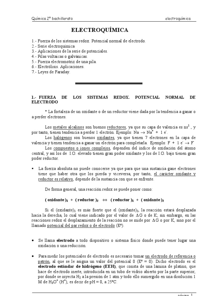 Ejercicios de Electroquímica | PDF | Redox | Electroquímica