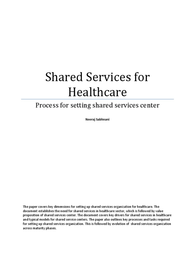 Setting Up Shared Services in Healthcare | PDF | Health Care | Business ...