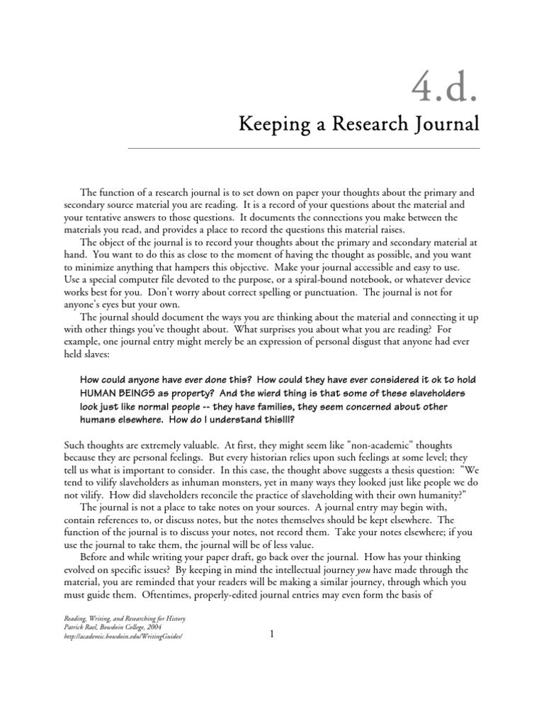 Research Journals | PDF | Question | Slavery