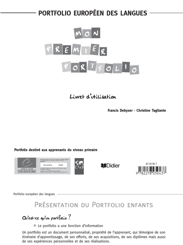 Utilisation Portfolio Primaire | PDF Utilisation Portfolio Primaire | PDF