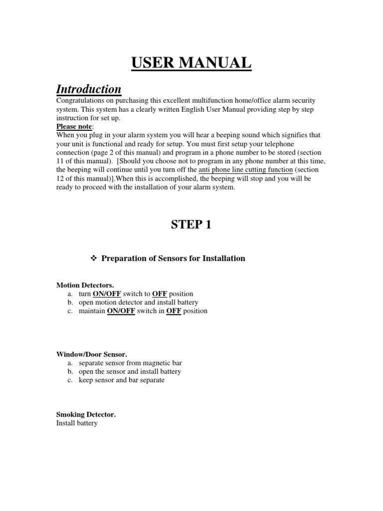 Manual de Alarma de Casa | PDF | Telephone Number | Telephone