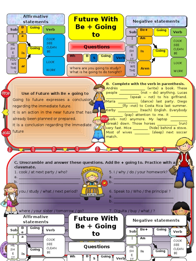 Future With Be + Going To: Questions | PDF | Syntax | Grammar