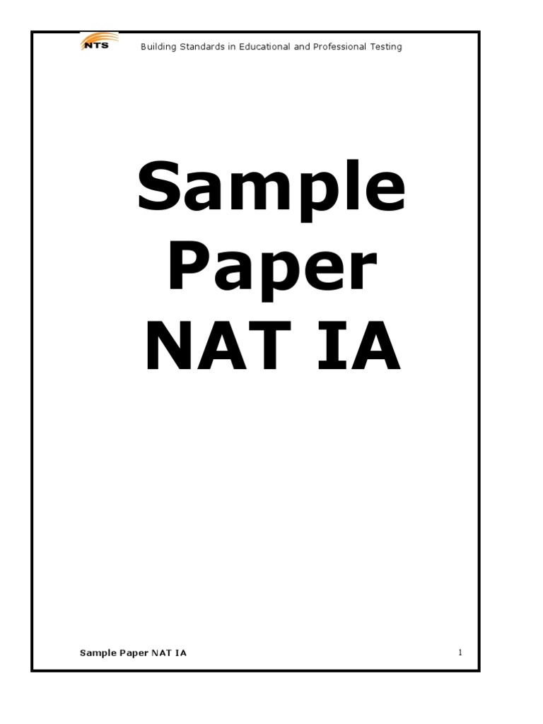 Sample Paper NAT IA | PDF | Quran | Islam