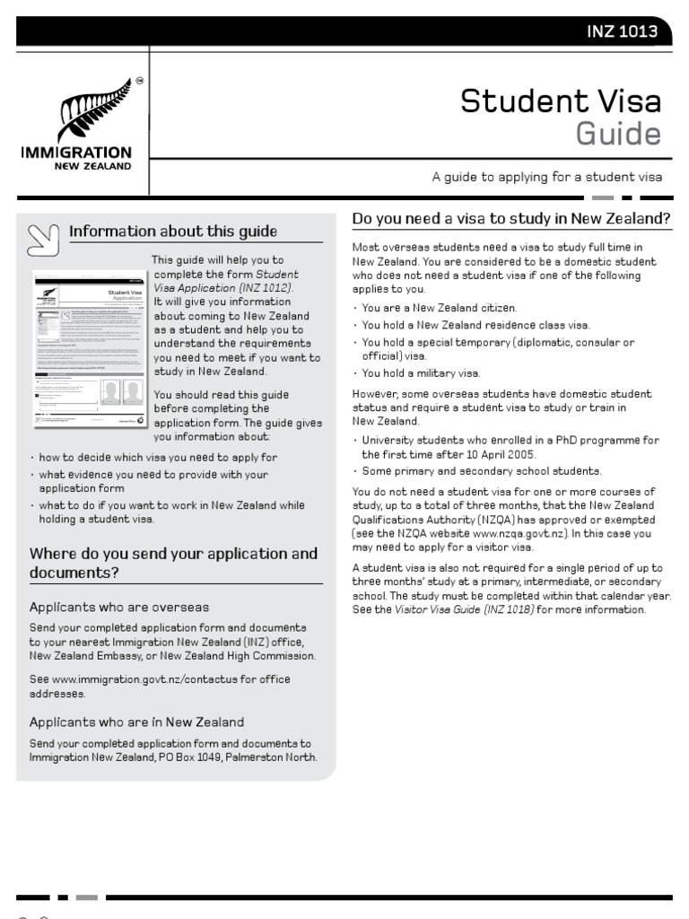 New Zealand Student Visa Application Guide | PDF | Travel Visa | Cheque