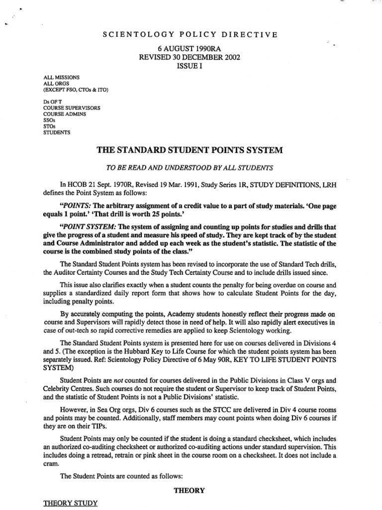 19900806ra SPD - The Standard Student Points System | PDF | New ...