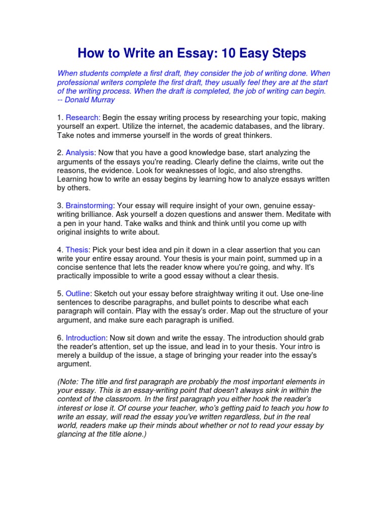 How To Write An Essay: 10 Easy Steps: Research | PDF | Essays | Citation