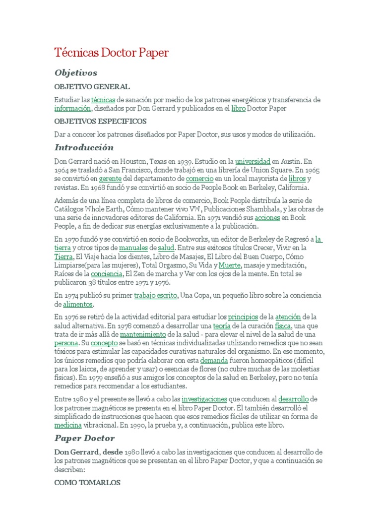 Técnicas Doctor Paper | PDF | Ataque de pánico | Medicamentos con receta