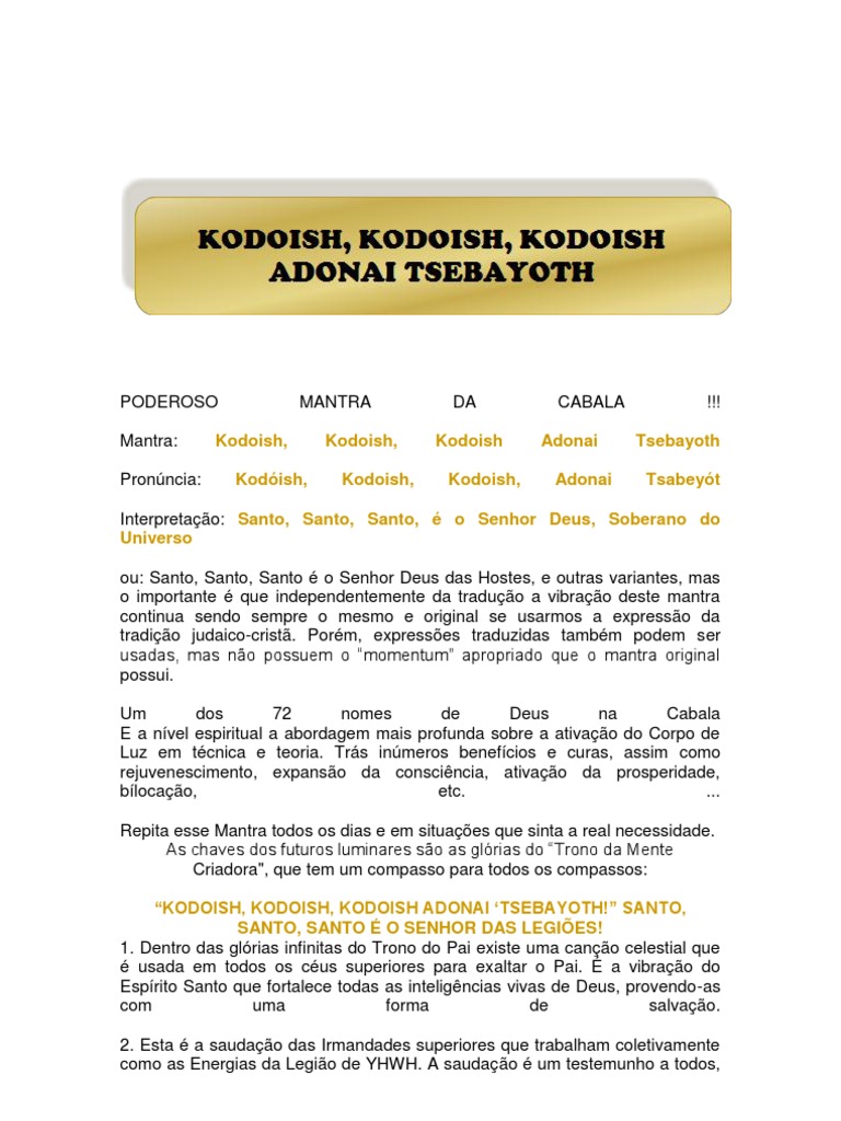 O Poderoso Mantra da Cabala: Uma Análise Espiritual Profunda do Mantra ...