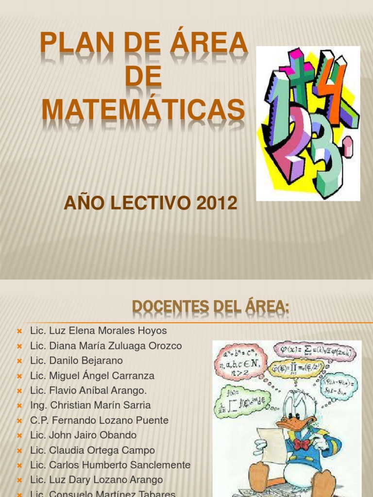 Plan de Matematicas | PDF | Números | División (Matemáticas)