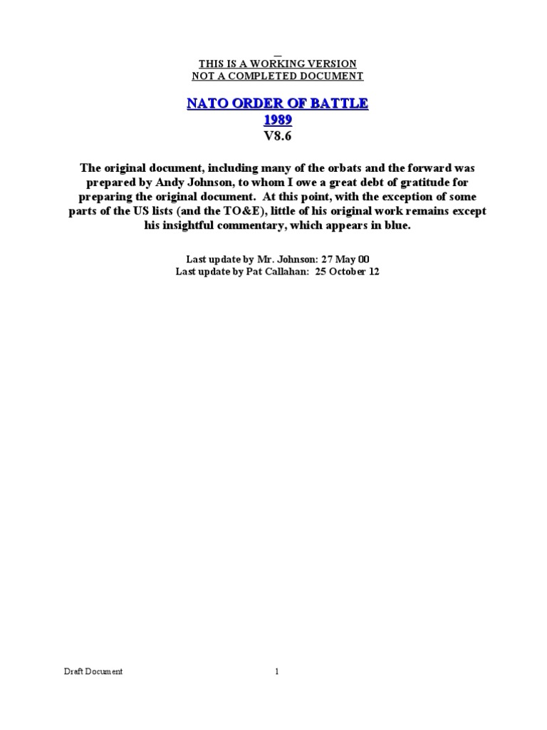 Nato Order of Battle Mod 8 | PDF | Airborne Forces | 82nd Airborne Division