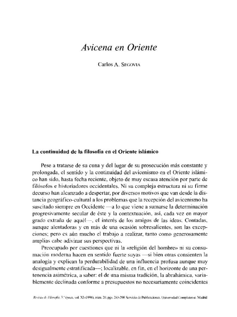 Avicena en Oriente | PDF | Filosofía islámica | Mundo occidental